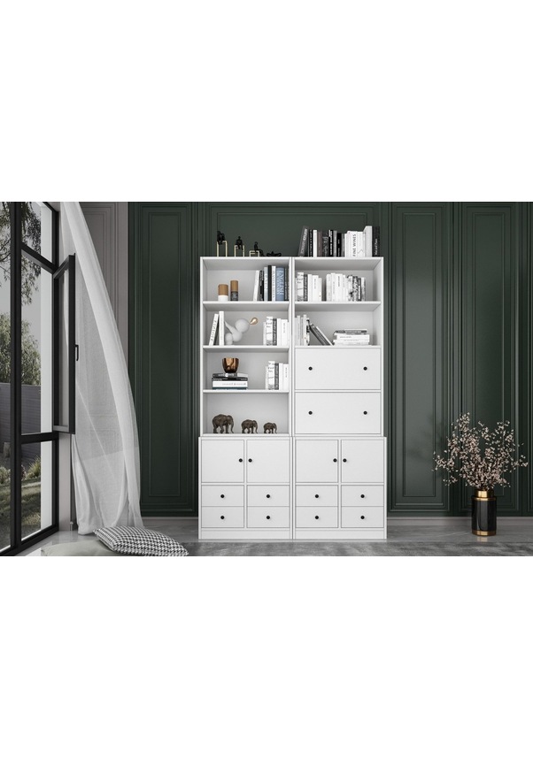 Düser Kapakli Çekmeceli Kitaplik 130 Cm Beyaz KTP-1310-Ç Fiyatları ve ...