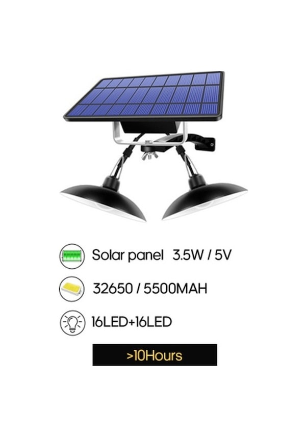 Novahub 2 Başlı Asılı Güneş Enerjili Led Işık Döşek, Bahçe Avlu İç-dış ...