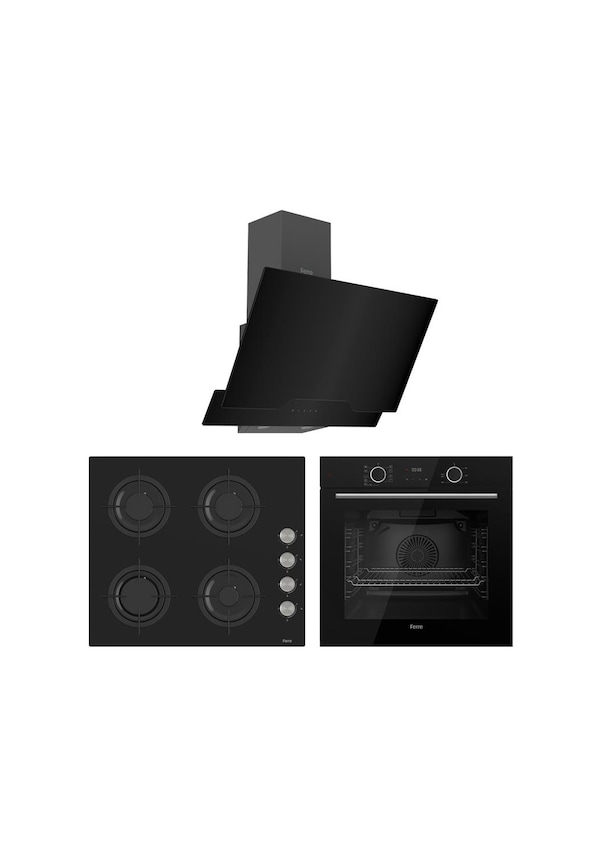 Ferre Fryart CS Serisi XE63CS - CS205 - D063 Siyah Cam Ankastre Set Fiyatları ve Özellikleri