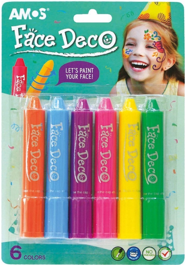 Amos Yüz Boyama Kalemi - 6 renk Fiyatları ve Özellikleri