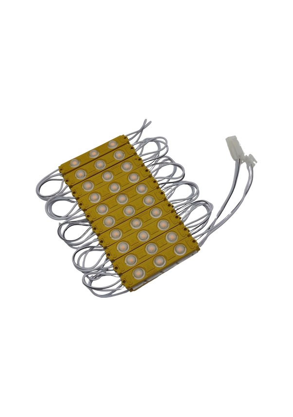 220 Volt 2 Watt 3 Lensli Amber Sarı 2835 Smd Led Modül Ip65 10 Adet ...