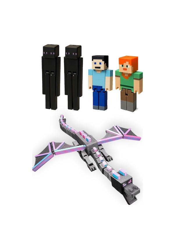 Minecraft End Seti Enderman Steve Alex Ve Ender Dragon Fiyatları ve ...