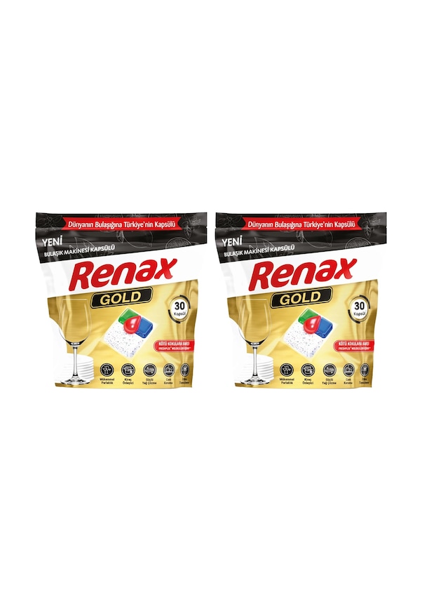 Renax Gold Hepsi Bir Arada Bulaşık Makinesi Kapsülü 2 x 30 Tablet ...
