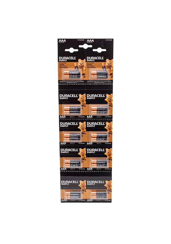 Duracell Lr03/mn2400 1.5 Volt Alkalin Aaa İnce Kalem Pil 20li Kartela ...