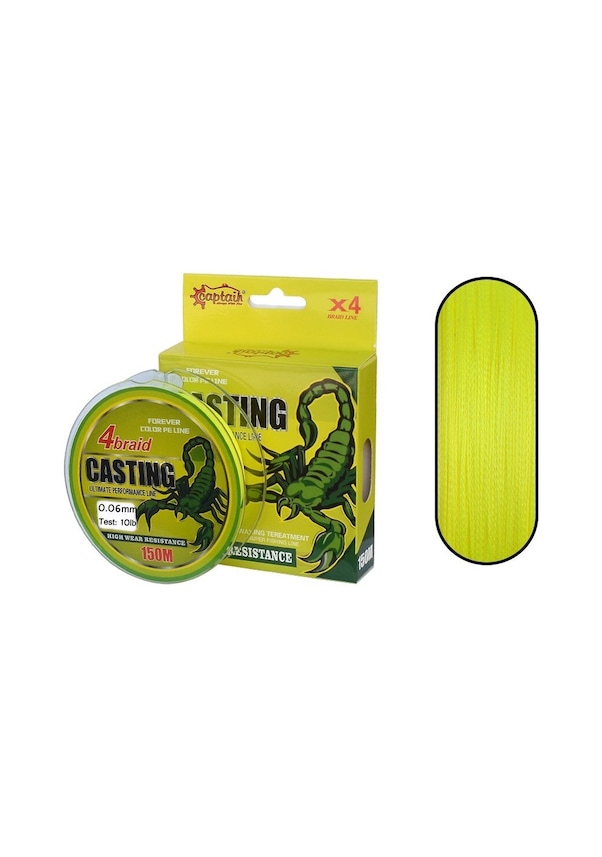 Captain Casting Pe 4 Kat Spin Ip Misina 150Mt Sarı (550891864)-0.16 Mm ...