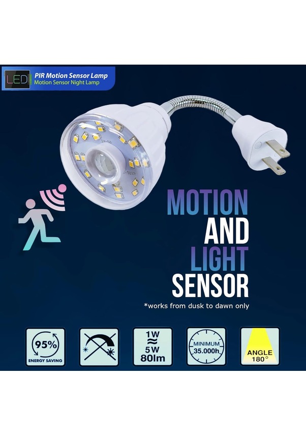 Aura Light Led Hareket Sensörü Alacakaranlıktan Şafağa Pır Gece Lambası ...