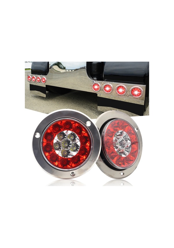 Lasonstiges 2x4 ' Kırmızı Led Yuvarlak Uçlu Kuyruk Işık Fren Hamburger ...