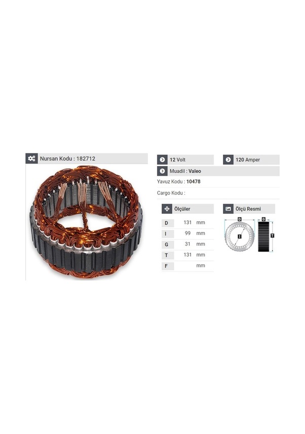 12v Alternatör Statör Valeo Tipi 120 A 3 Uçlu Ford-volvo N11.471 ...