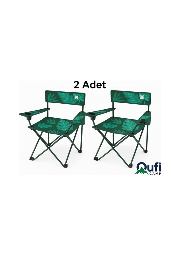 2 Adet Qufi Desenli Katlanır Kamp Piknik Sandalyesi Rejisör Koltuğu ...