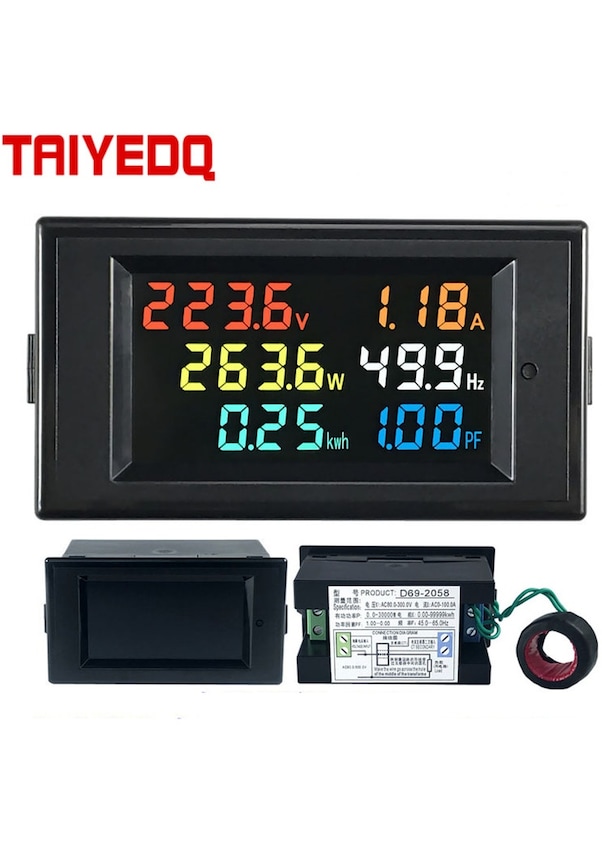 D69-2058 Voltmetre Akım Ampermetre Güç Faktörü Elektrik Enerjisi ...