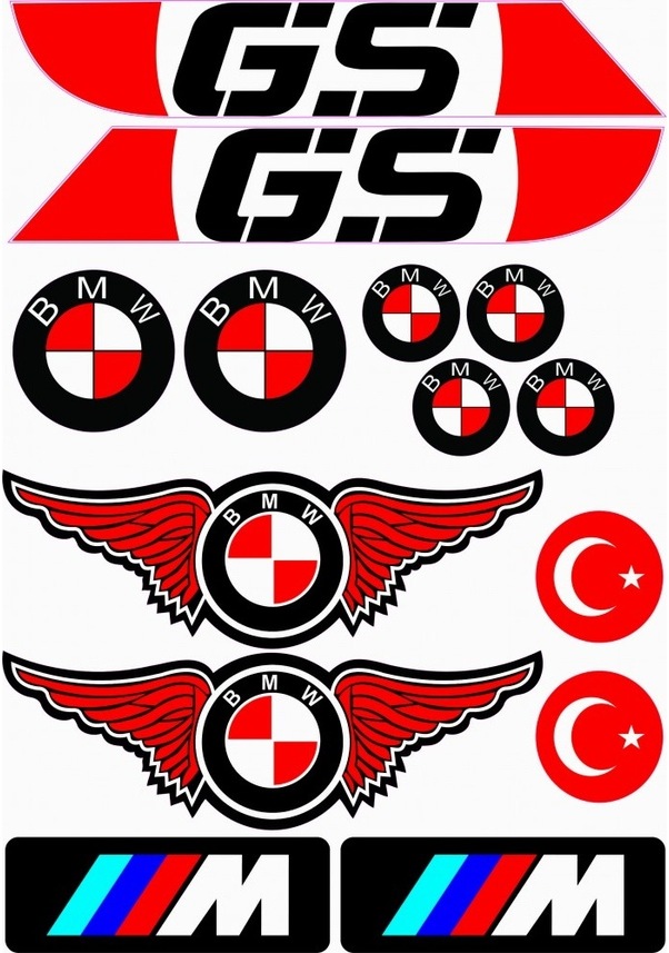 Bmw Gs Sticker Etiket Seti Kırmızı A4 Boy Fiyatları ve Özellikleri
