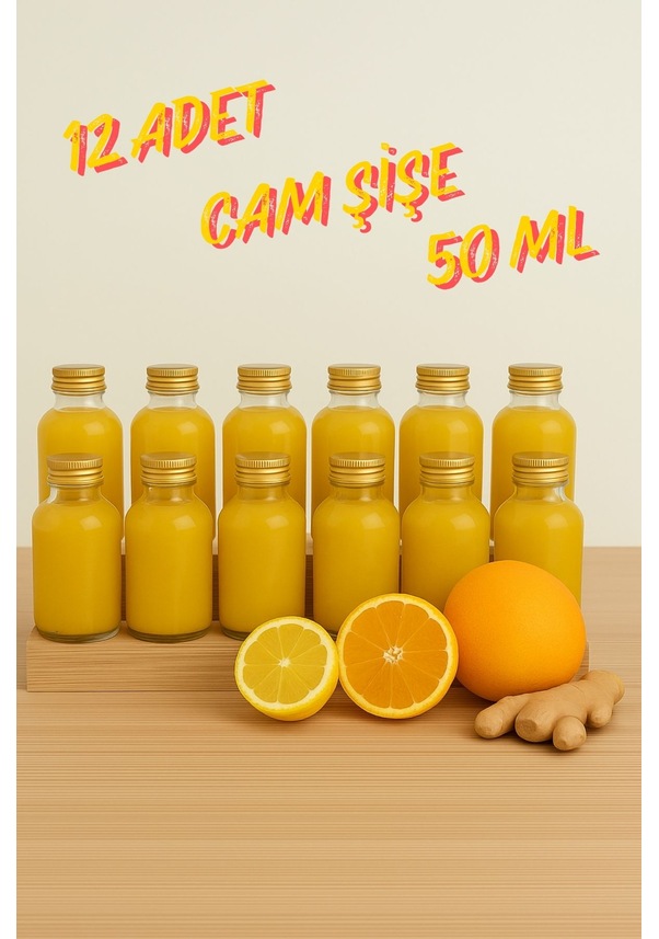 Rotanev 12 Adet Şeffaf Cam Shot Şişesi Sızdırmaz Gold Metal Kapaklı ...