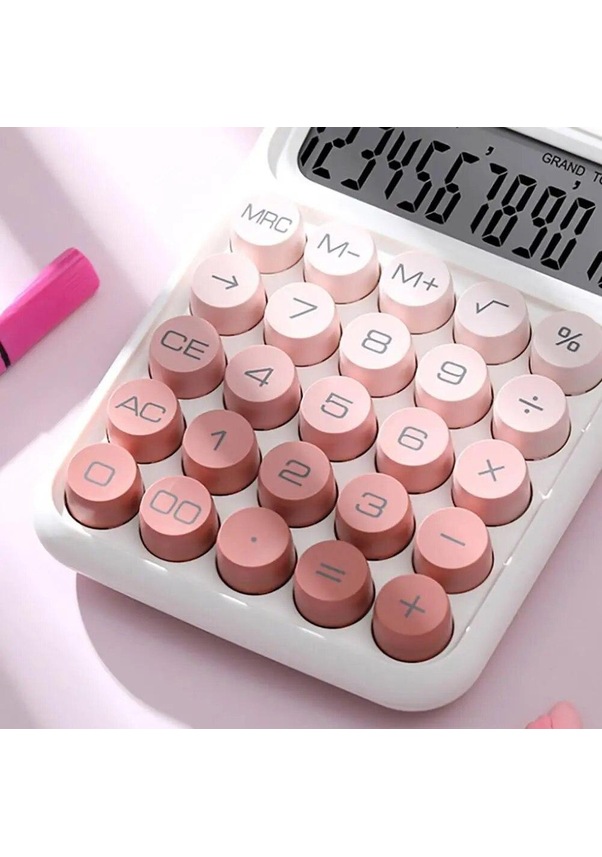 Mavi Retro Daktilo Hesap Makinesi Vintage Degrade Renk Mekanik Hesap Makinesi Ev Ofis İçin Lcd