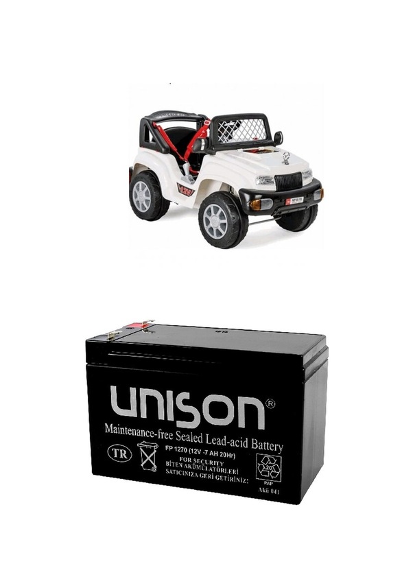 Çocuk Oyuncak Araba Aküsü Unison (Pili, Bataryası) 12 Volt(V) 7 A ...