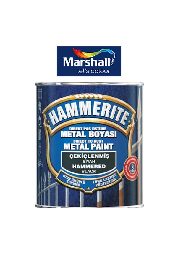 Hammerite Direkt Pas Üstü Metal Boyası Çekiçlenmiş 0,75Lt Çekiçlenmiş ...