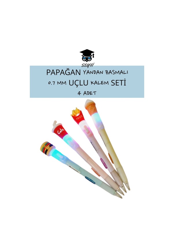 0.7 Versatil Uçlu Kalem Seti Fast Food Işıklı 4 Adet Çok Renkli ...