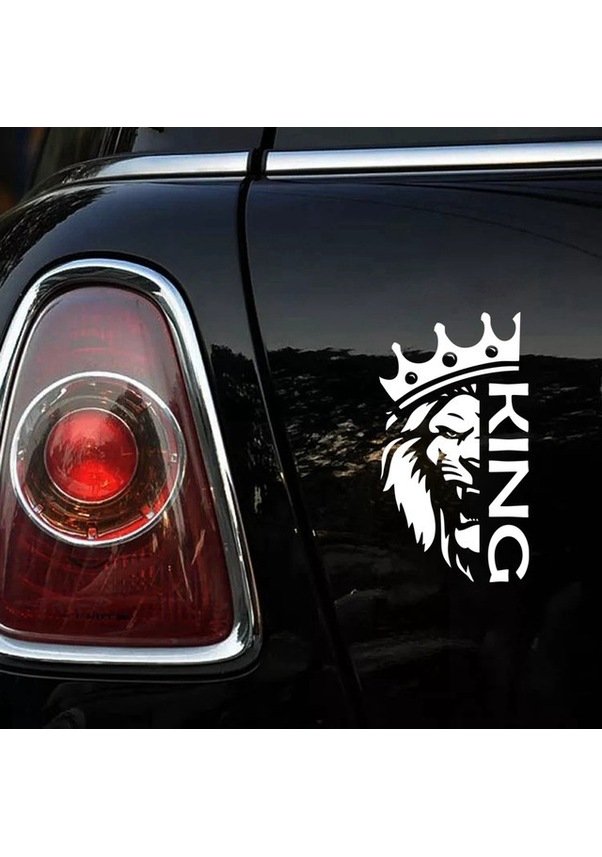 Aslan Araba Sticker Etiket Yapıştırması 19CM BEyaz Fiyatları ve Özellikleri