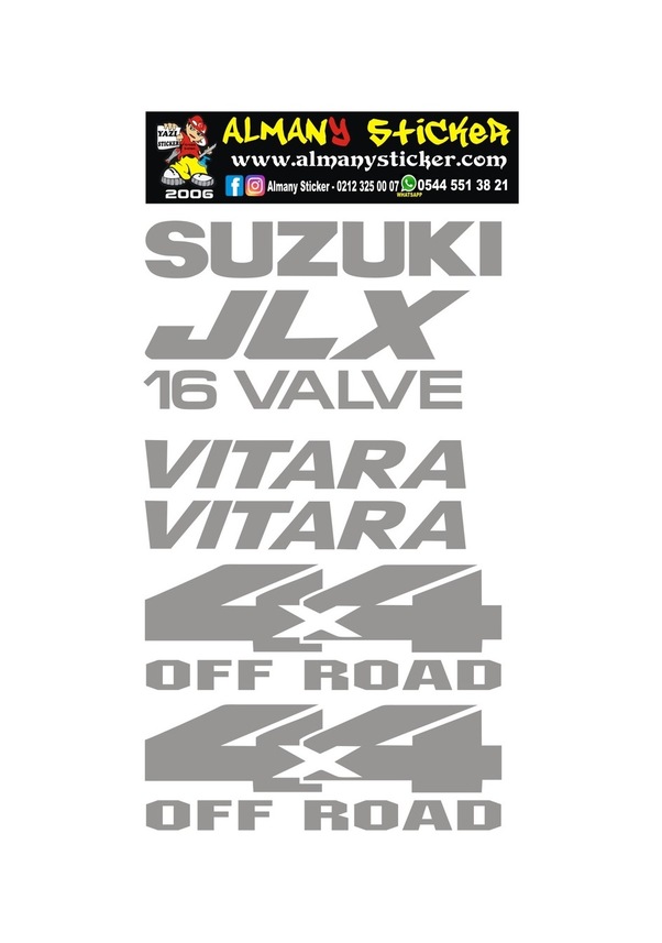 Suzuki Vitara Jlx 16 Valve Sticker Set,Jlx Sticker,Suzuki Sticker ...