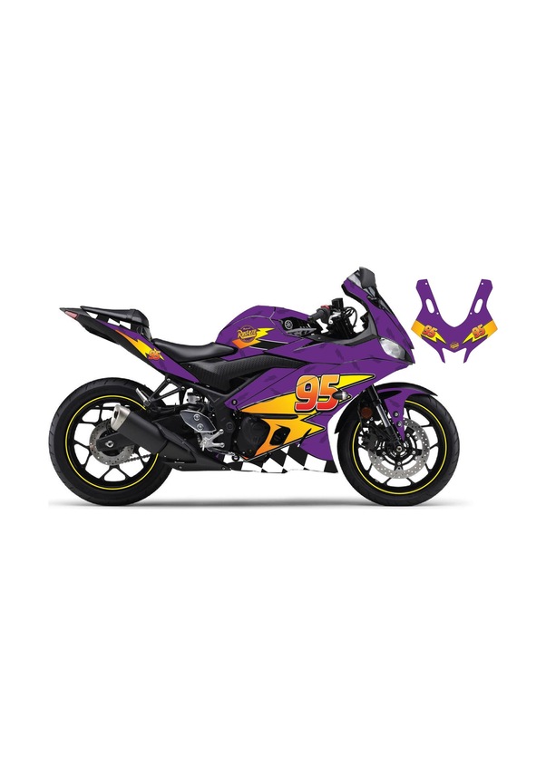 Motiker Yamaha Yzf-r25 2019-2024 Mcqueen Mor Sticker Parçalı Motosiklet ...