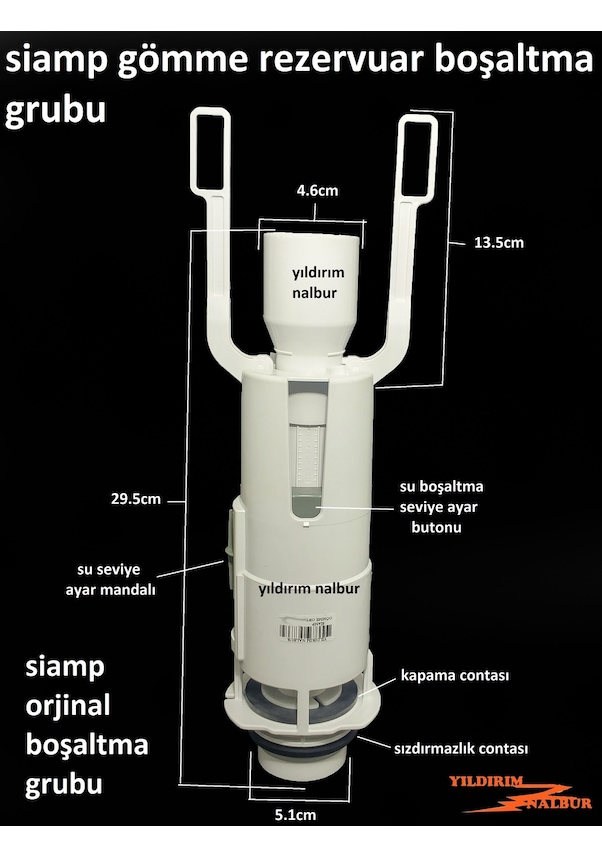 Siamp Gömme Rezervuar İç Takımı Tema Siamp Orta Göbek Yeni Model ...
