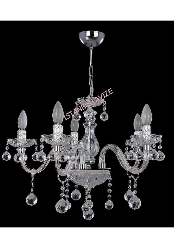 İstanbul Avize Almira 5 Li "şeffaf" Cam Kollu Avize Fiyatları ve ...