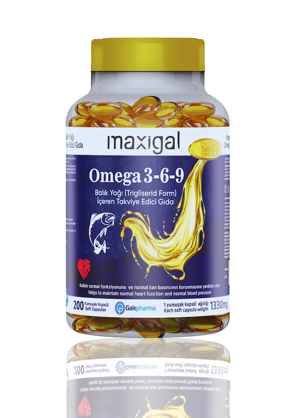 Maxigal Omega 3 6 9 Balık Yağı İçeren Takviye Edici Gıda 200 Kapsül ...