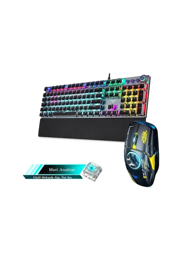 Techtic F2088 Mekanik Kablolu Klavye Mouse Seti Siyah Fiyatları ve ...