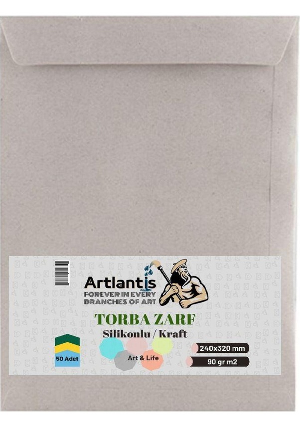 Torba Zarf 24x32 Cm Kraft 90 Gr Silikonlu 50'li 1 Paket Artlantis ...