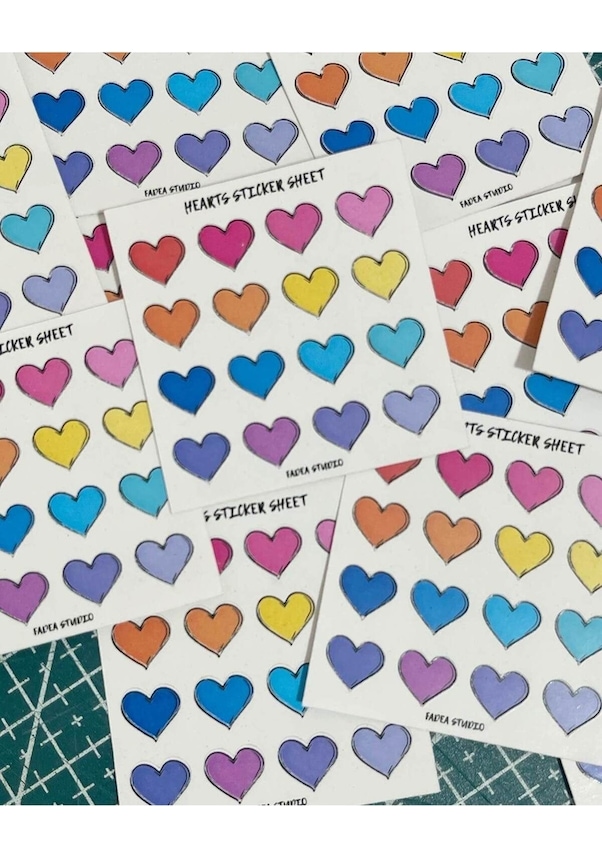 Kalp Sticker Set Renkli 4 Parça Fiyatları ve Özellikleri