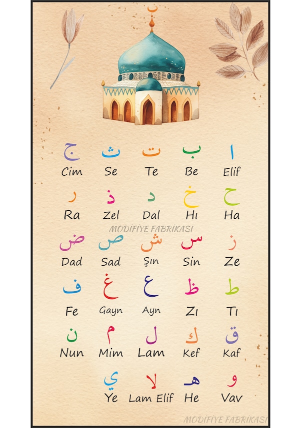 Çocuklar İçin Kur An Harfleri Eğitici Sticker / Elifba Tasarım ...