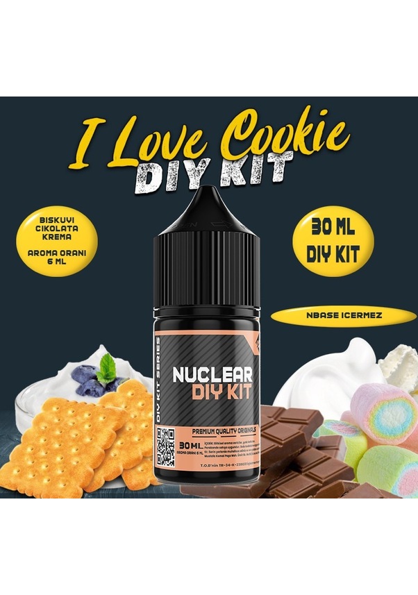 Nuclear 30 ML Dıy Kit I Love Cookie Gıda Aroması ( 6 ML Aroma İçerir ...