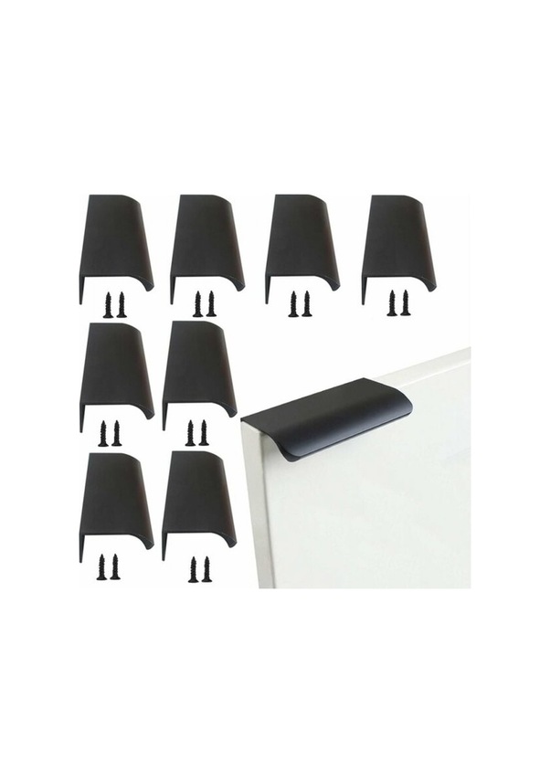 80 Mm 8 Adet. Siyah Darbeye Dayanıklı Gizli Uzun Kulplu Dolap Kapağı ...