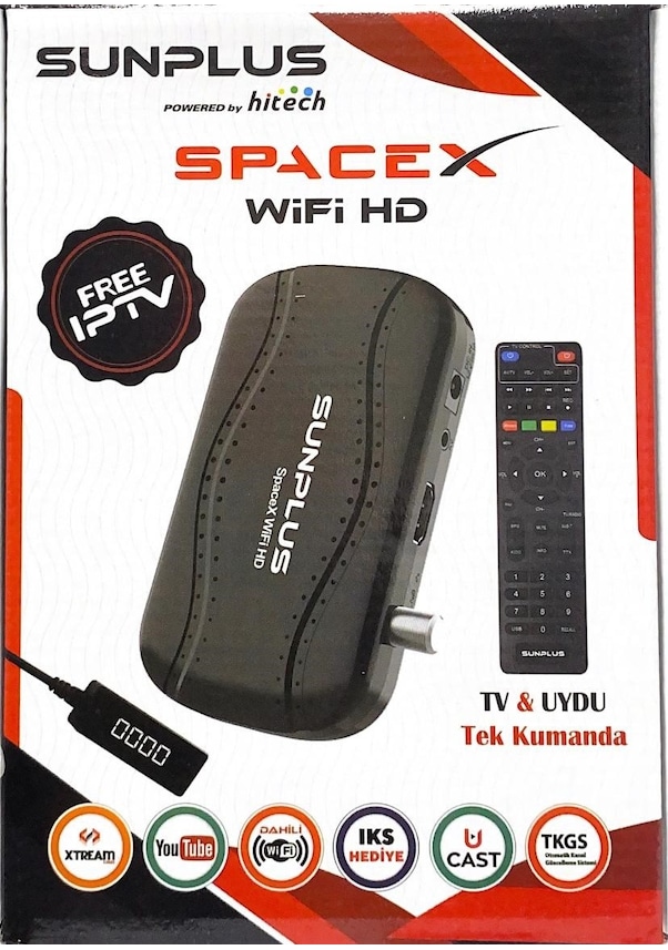 SUNPLUS DAHİLİ WİFİ FULL HD TKGS ÇANAKSIZ MİNİ UYDU ALICISI KIRMI ...