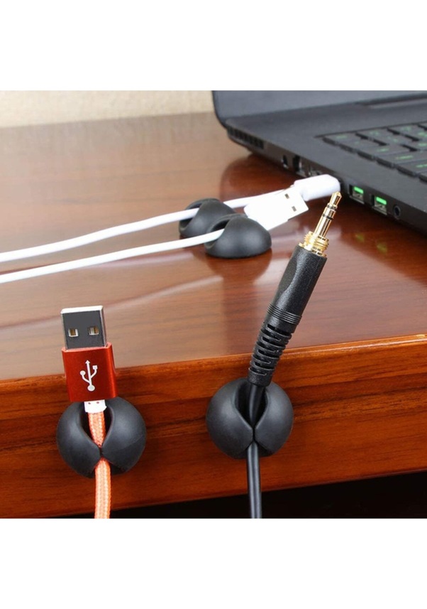 Masa Üstü 12li Kablo Tutucu Aparat Yapışkanlı Mini Toplar Masa Usb Pc ...