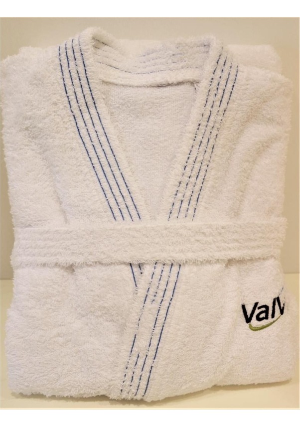 Bornoz Mayer Bukle Kimono Kuşaklı Nakışlı Ev Otel Banyo Bornozu L Beyaz ...