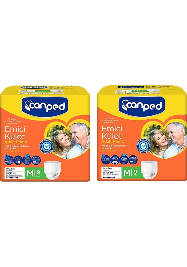 Canped Emici Külot Hasta Bezi Orta Boy M 2 x 9'Lu Fiyatları ve Özellikleri