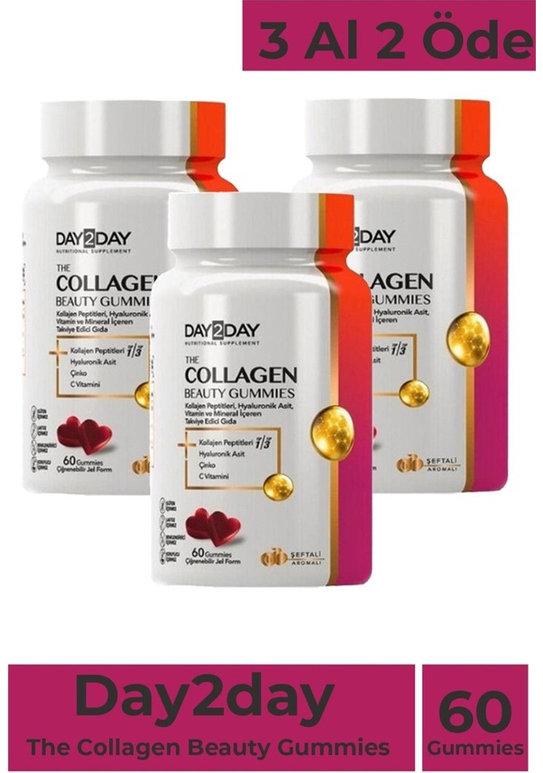 Day2day The Collagen Beauty Gummies 3 x 60 Çiğnenebilir Jel Form ...
