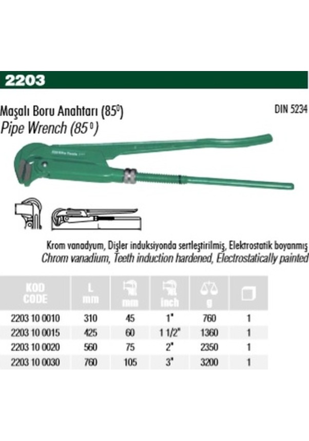 Elta 2" Maşalı Boru Anahtarı 2203 10 0020 Fiyatları ve Özellikleri