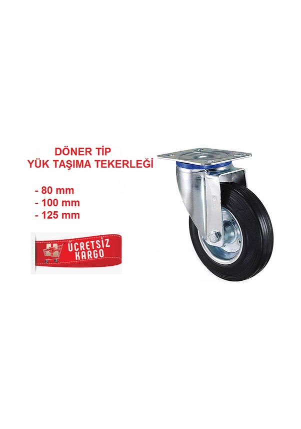 Dönerli Tekerlek Sarhoş Teker Tablali Lastik Kapli 80 MM Fiyatları ve ...
