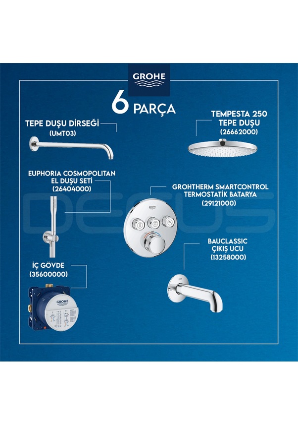 Grohe Smartcontrol Termostatik Ankastre Duş Seti Umt03 + 26662000 ...