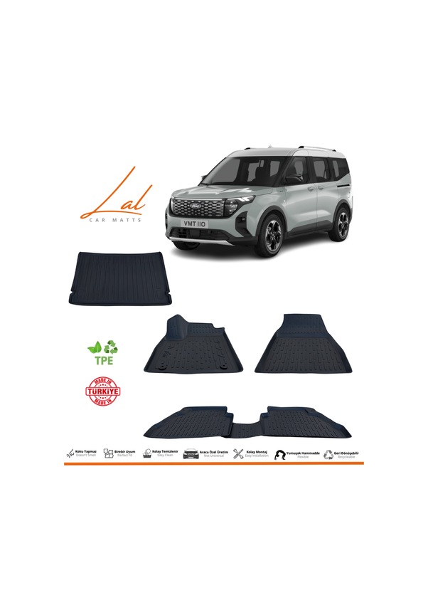 Ford Tourneo Courier 2024+ 3d Havuzlu Paspas Bagaj Havuzu Seti Fiyatları ve Özellikleri