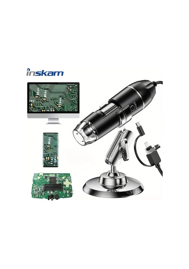 Motion003 Inskam 1600x 3ü 1 Arada 200w Piksel Dijital Mikroskop Kamera ...