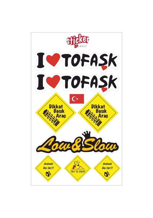 Tofas Basık Araç Sticker Seti Fiyatları ve Özellikleri Tofas Basık Araç Sticker Seti Fiyatları ve Özellikleri