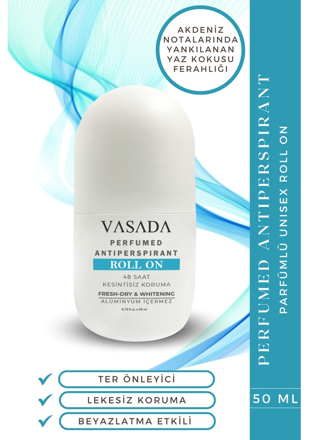 Vasada Ter Önleyici Beyazlatıcı Alüminyum İçermeyen Unisex Roll-On 50 ...