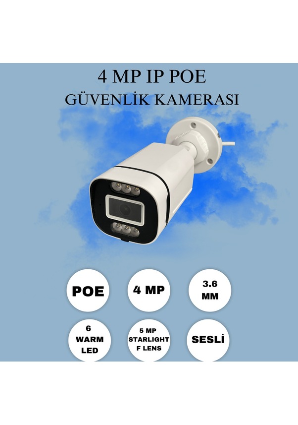 Cns Vısıon 4 Mp Ip Poe Sesli Bullet Güvenlik Kamerası Model:985a Fiyatları ve Özellikleri
