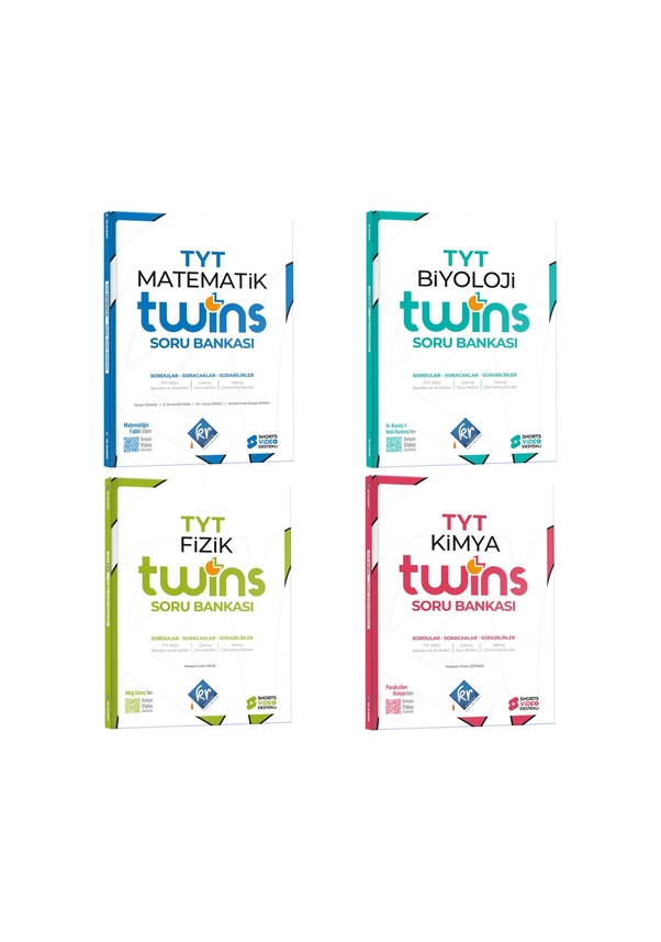 Kr Akademi 2025 Tyt Matematik + Fizik + Kimya + Biyoloji Twins Soru Bankası Seti 4 Kitap ...
