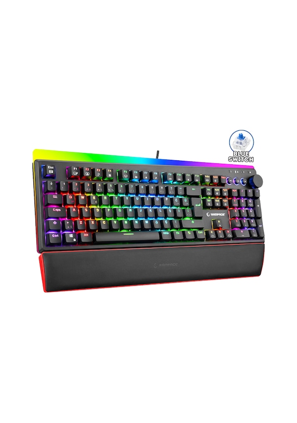 Rampage KB-R97 X-Tracer Mavi Switch RGB Mekanik Q Oyuncu Klavye Siyah ...