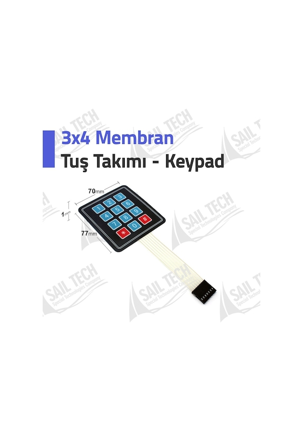 3x4 Membran Tuş Takımı - Keypad Fiyatları ve Özellikleri