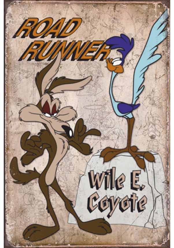 road runner çizgi film retro ahşap poster 20 x 30 CM Fiyatları ve ...
