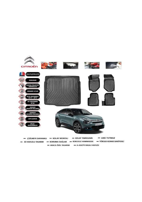Citroen C4 Elektrikli 2023 Model Alt Bagaj Havuzu Araca Özel Paspas ...